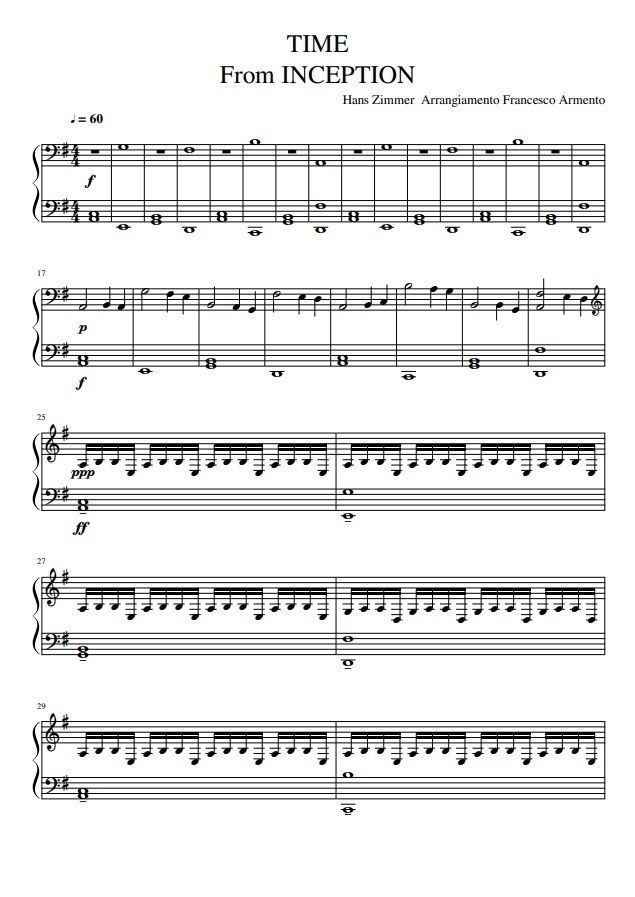 Hans Zimmer Time Sheet Music Downloads