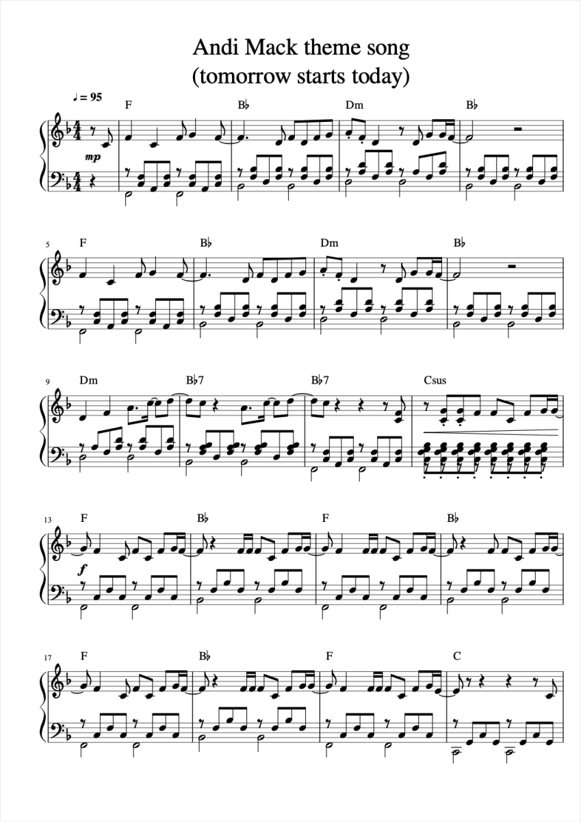 Sabrina Carpenter Tomorrow Starts Today (Andi Mack Theme Song) Sheet ...