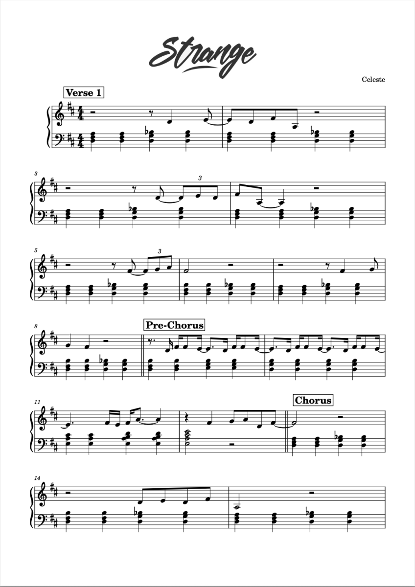 Celeste Strange Sheet Music Downloads