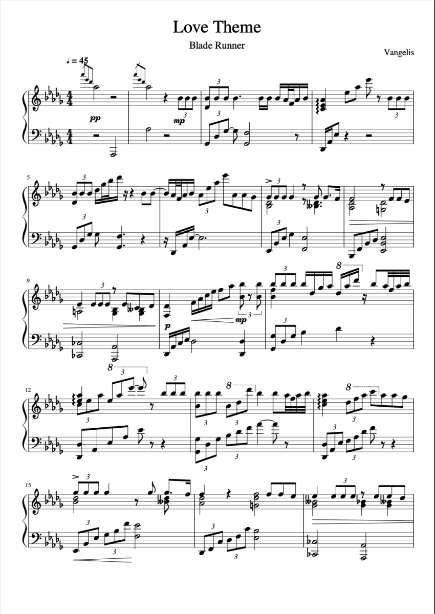Vangelis Love Theme Blade Runner Sheet Music Downloads
