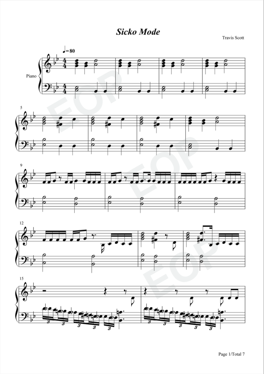 Travis Scott Drake Sicko Mode Sheet Music Downloads