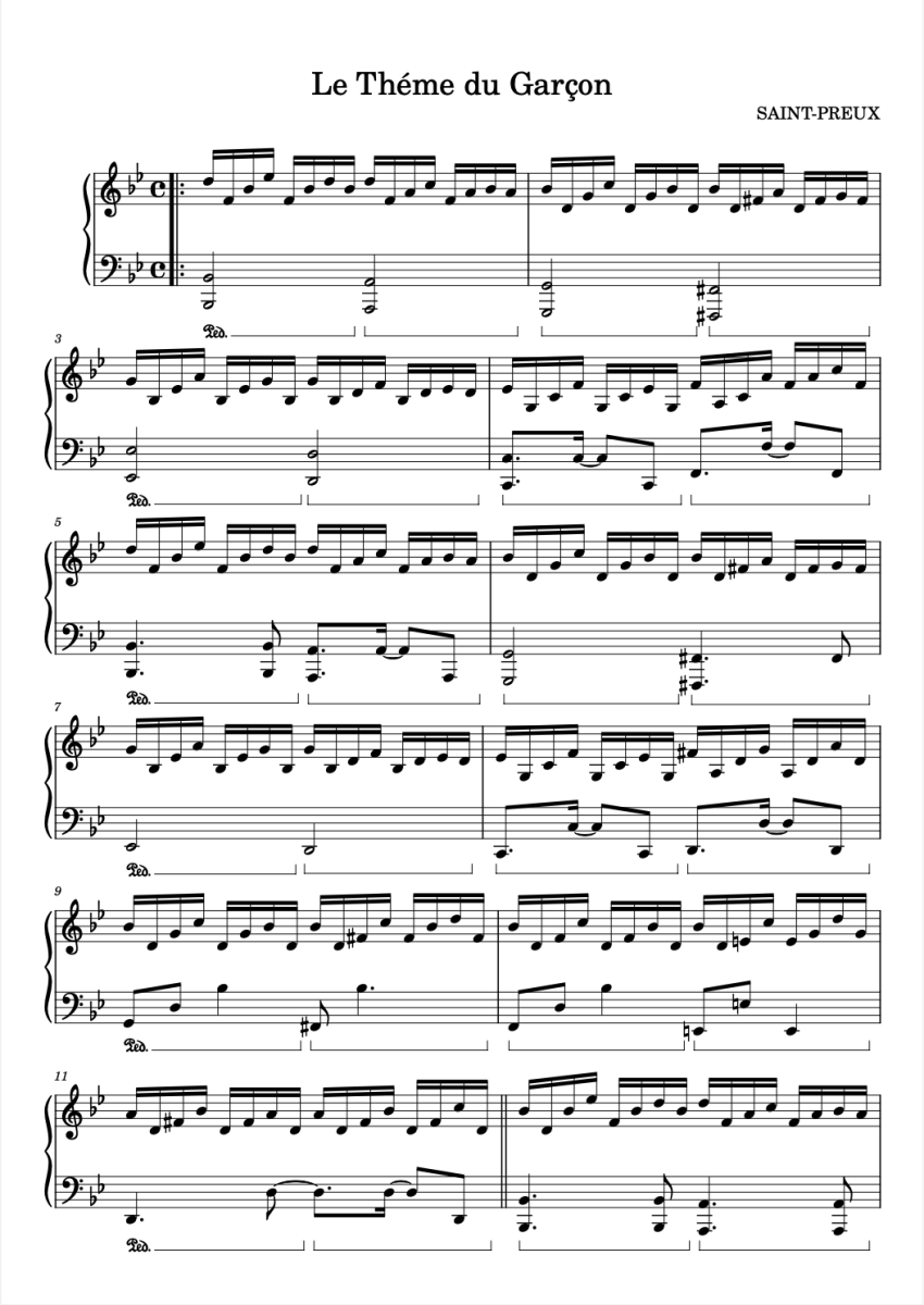 Saint-Preux Le Theme Du Garçon Sheet Music Downloads