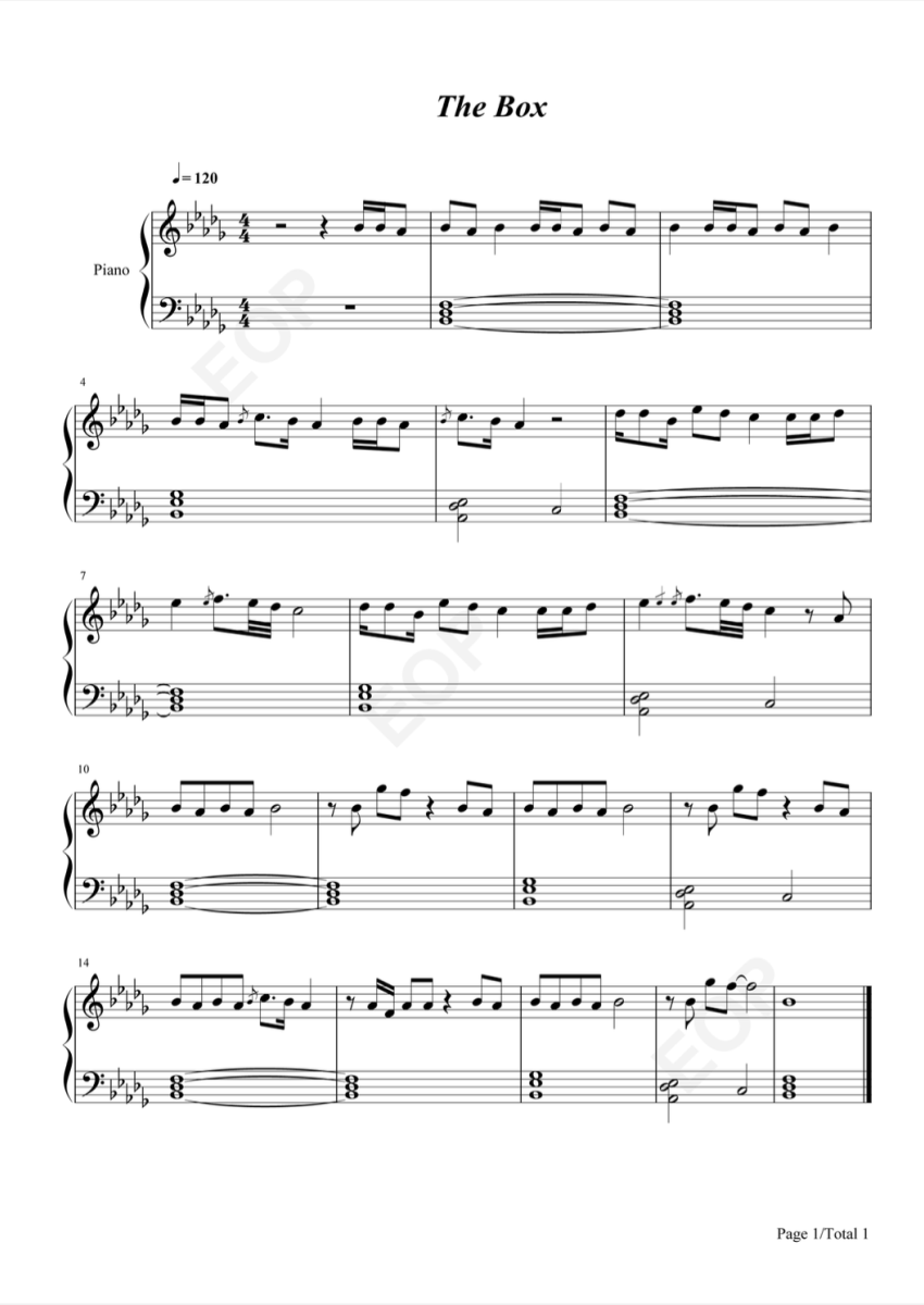 Roddy Ricch The Box Sheet Music Downloads