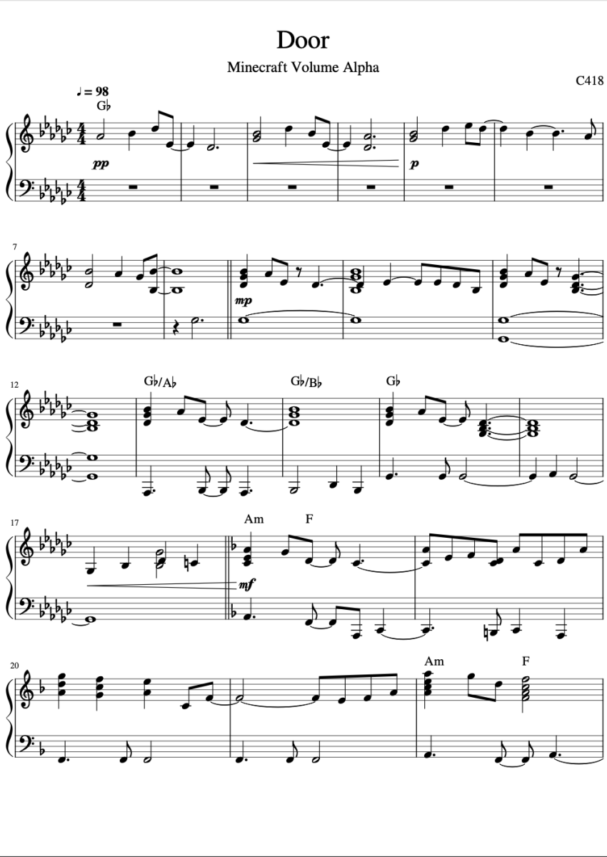 Daniel Rosenfeld (C418) Door Sheet Music Downloads