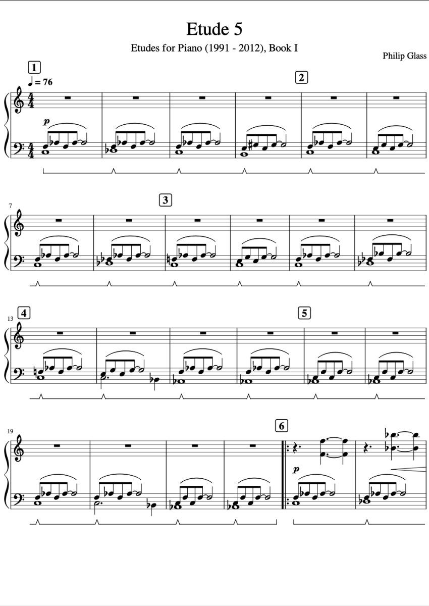 Philip Glass Etude No. 5 Sheet Music Downloads