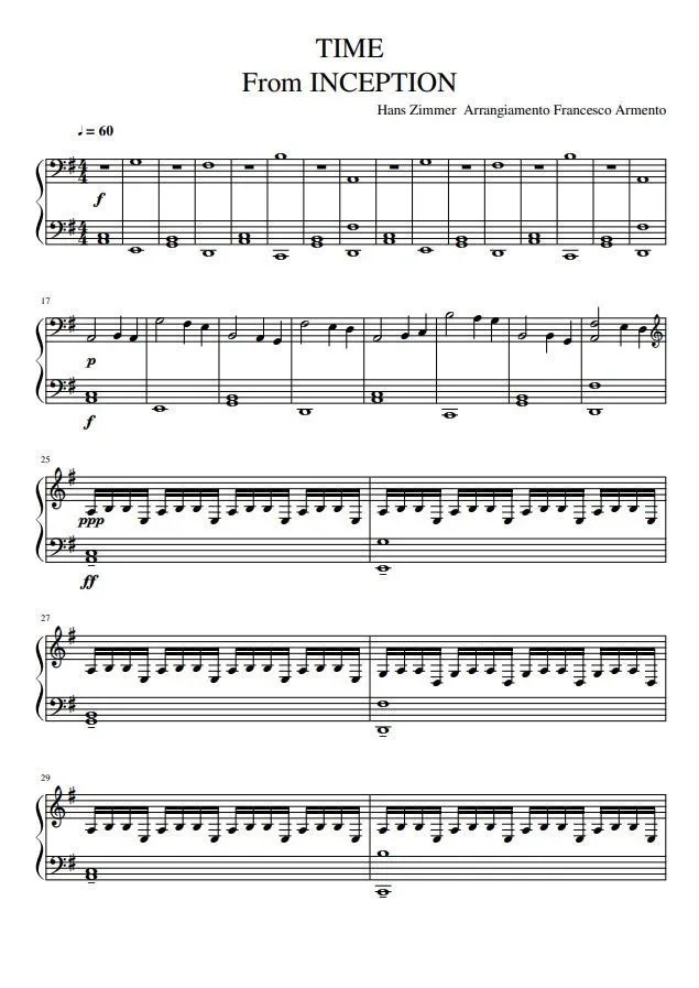 Hans Zimmer Time Sheet Music Downloads