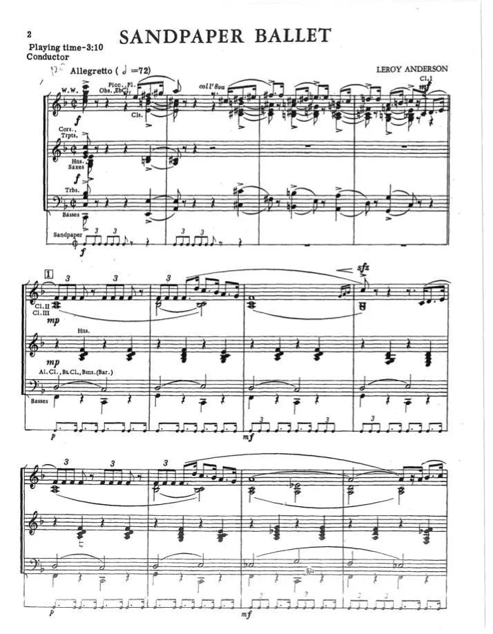 Leroy Anderson Sandpaper Ballet Sheet Music Downloads