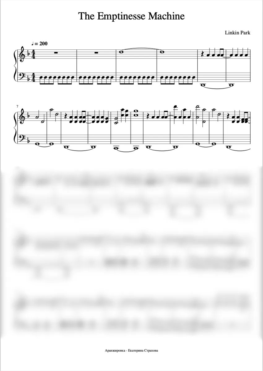 Linkin Park The Emptiness Machine Sheet Music Downloads