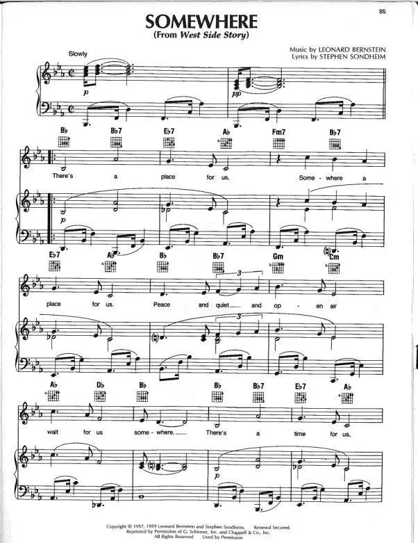 Barbra Streisand Somewhere Sheet Music Downloads