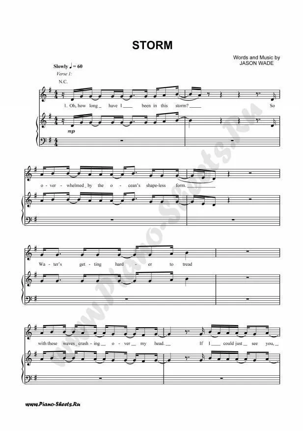 Lifehouse Storm Sheet Music Downloads