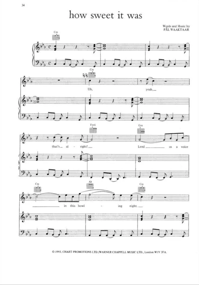 a-ha How Sweet It Was Sheet Music Downloads