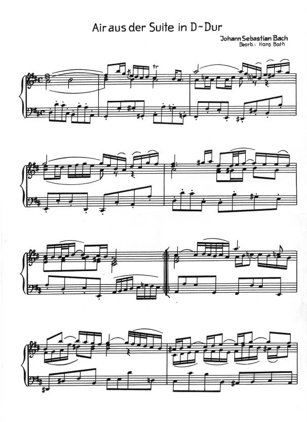 Johann Sebastian Bach Air aus der Suite in D-Dur Sheet Music Downloads