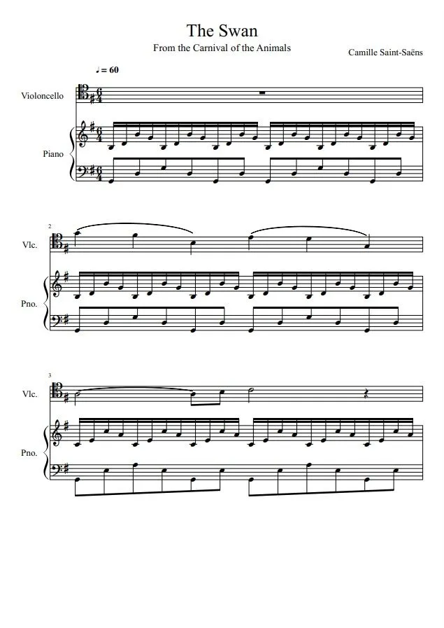 Charles-Camille Saint-Saëns The Swan Sheet Music Downloads