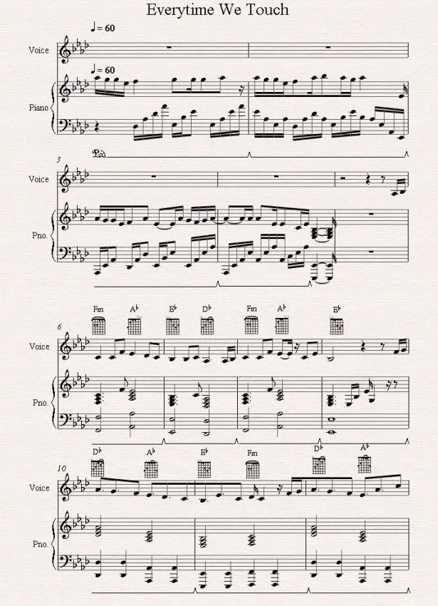 cascada everytime we touch text