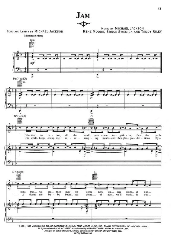 Michael Jackson Dangerous (Songbook) Sheet Music Downloads