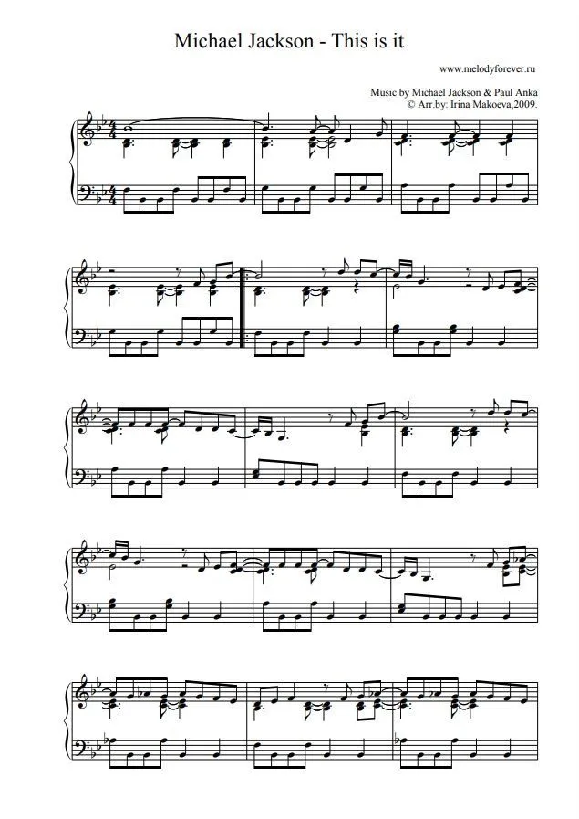 Michael Jackson This is it Sheet Music Downloads
