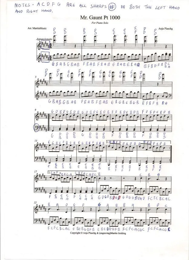 Soap&Skin Mr Gaunt Pt 1000 Sheet Music Downloads